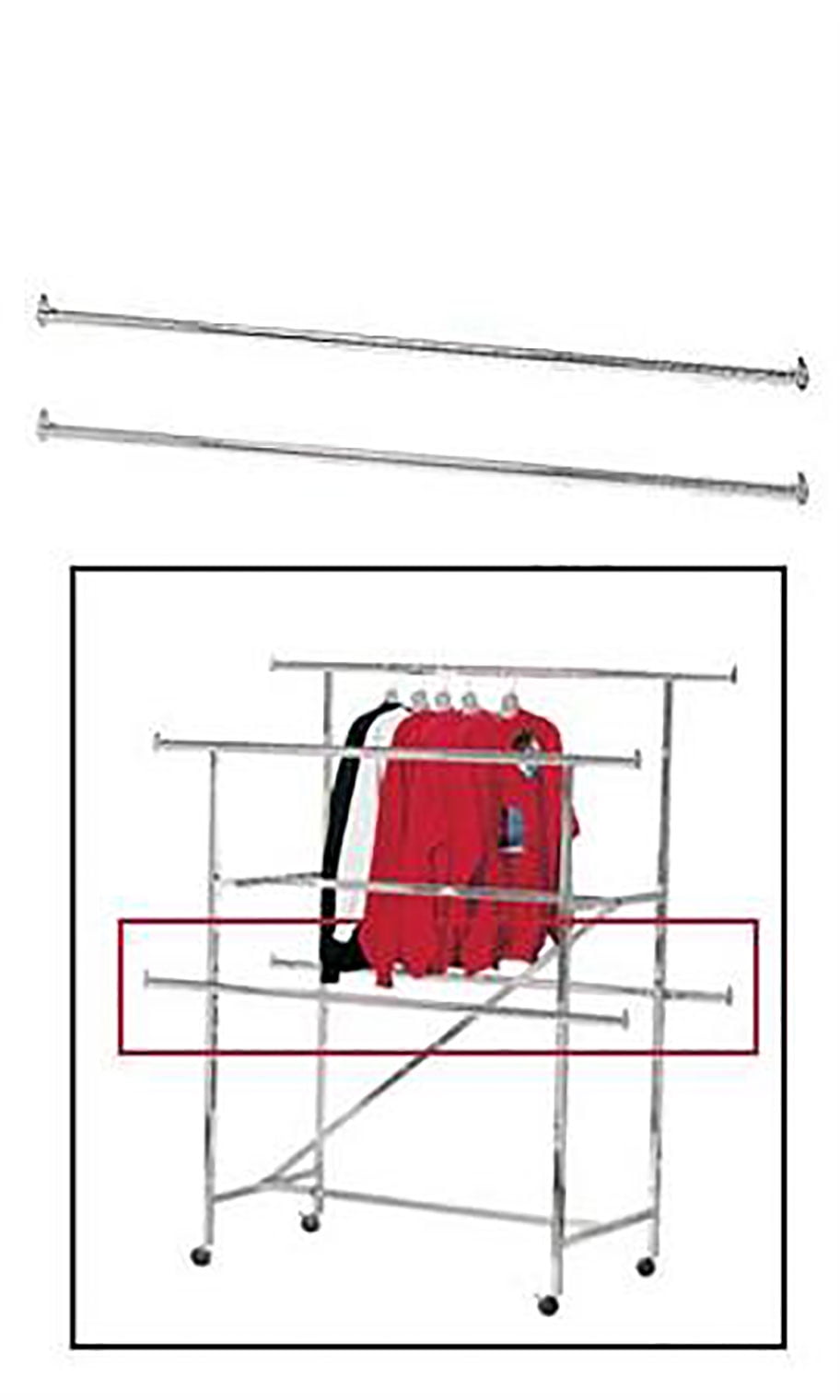 SSWBasics Chrome Add On Rails for Chrome Double-Rail Clothing Rack with ...