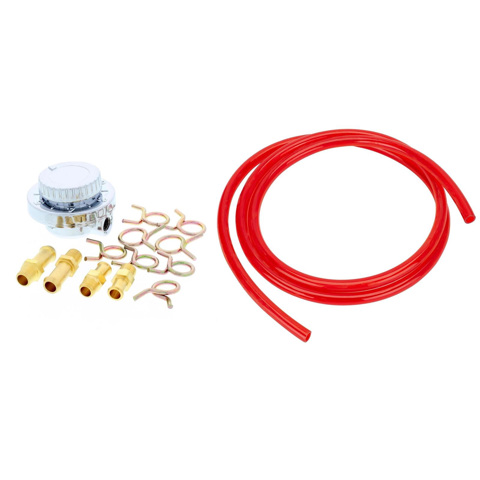 Chrome Adjustable Fuel Pressure Regulator, 1-6 PSI & Fuel Line ...