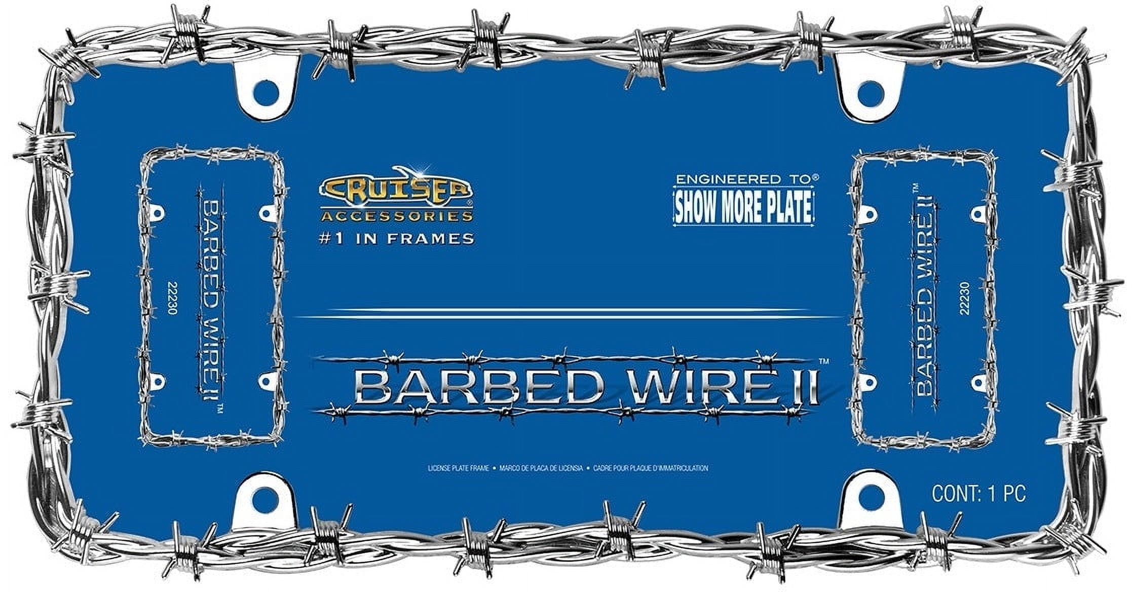 Chrome Barbed Wire License Plate Frame with Caps - Walmart.com