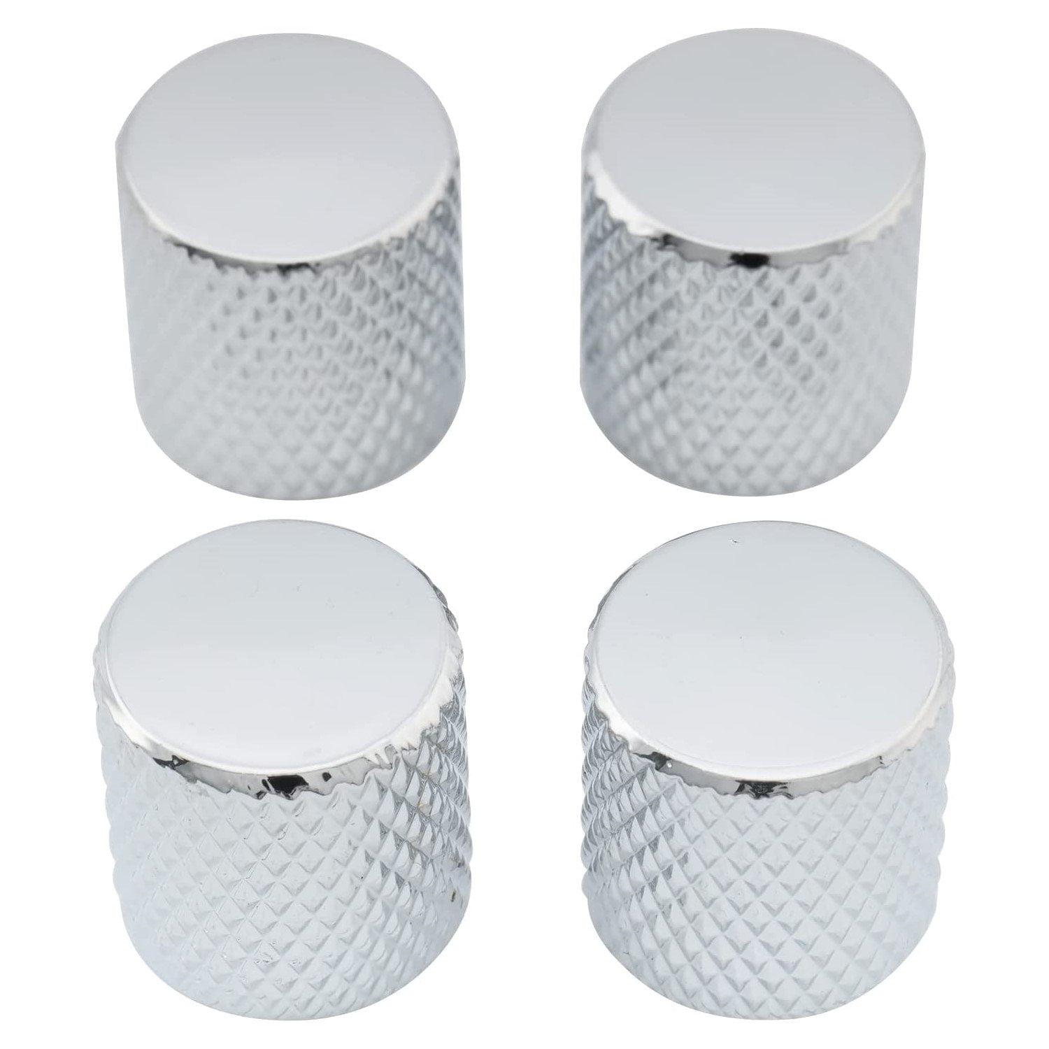 Chrome Barrel Knobs Flat Top for P Bass/Telecaster Domed Knurled Volume Tone - Walmart.com