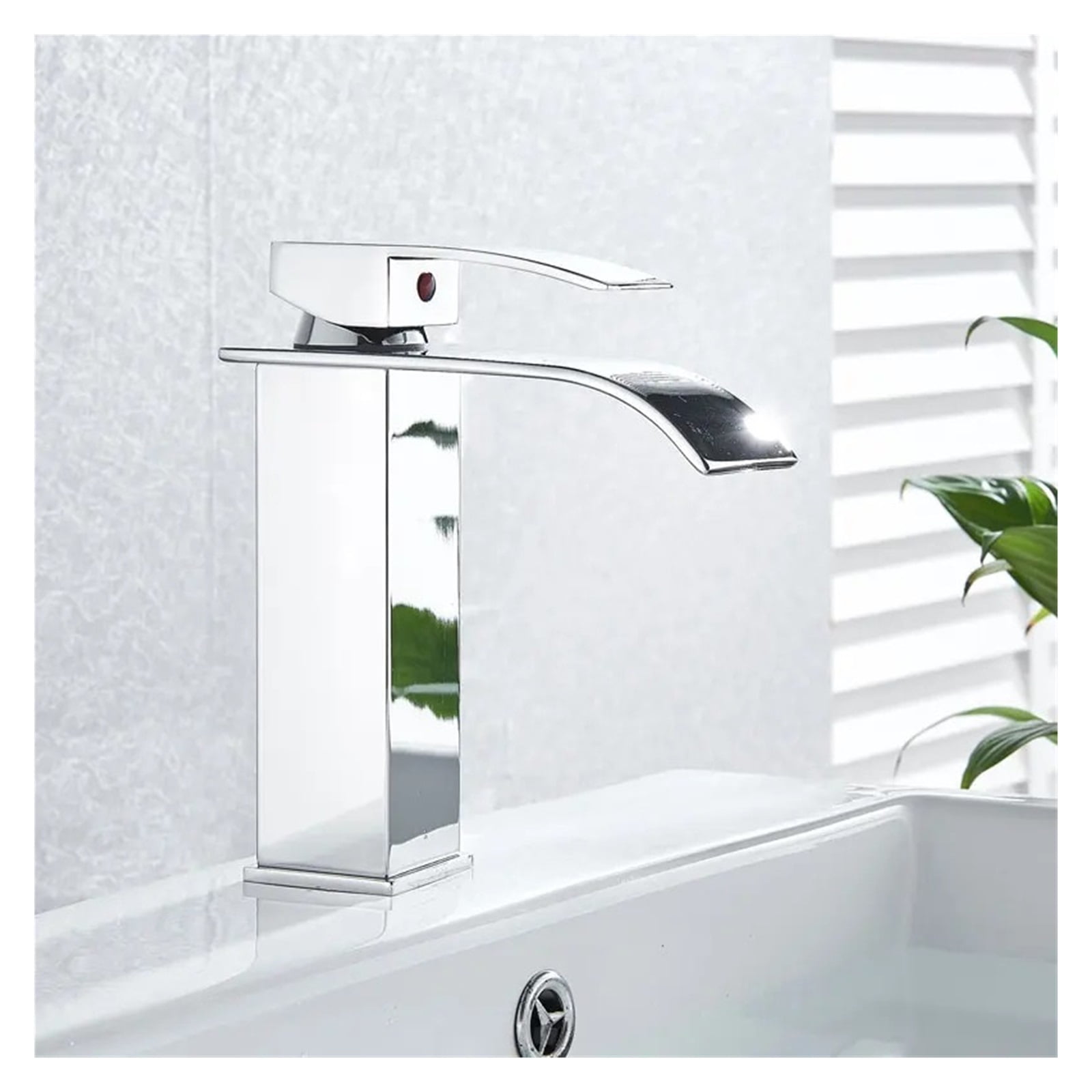 Chrome Bathroom Basin Faucet, Hot Cold Mixer Brass Tap Deck Mount ...