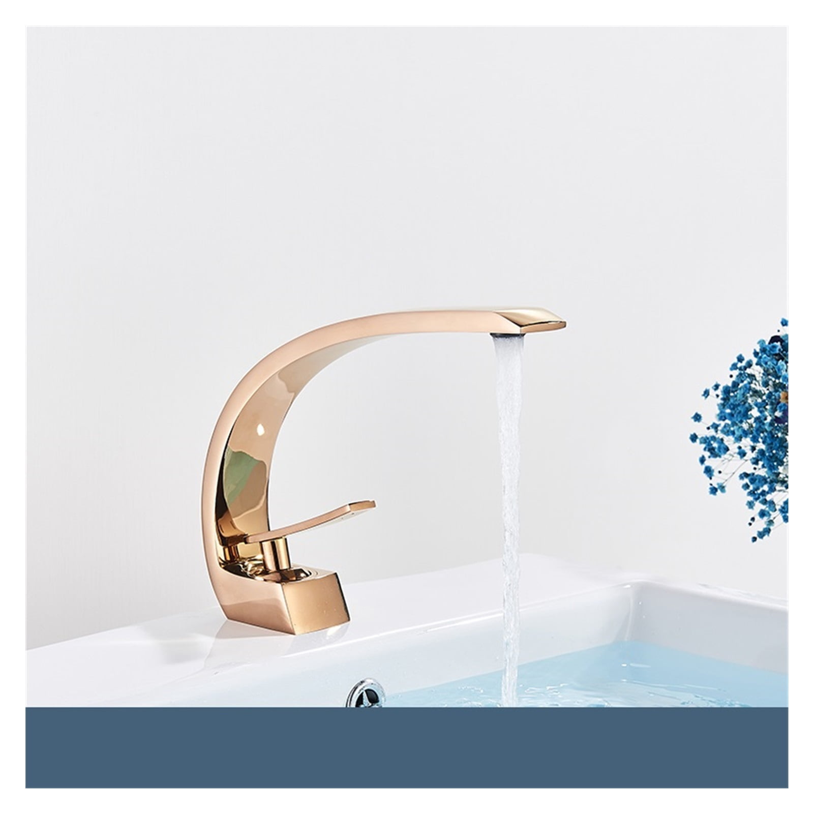 Chrome Bathroom Basin Faucet Single Handle Polished Gold Faucet Hot ...