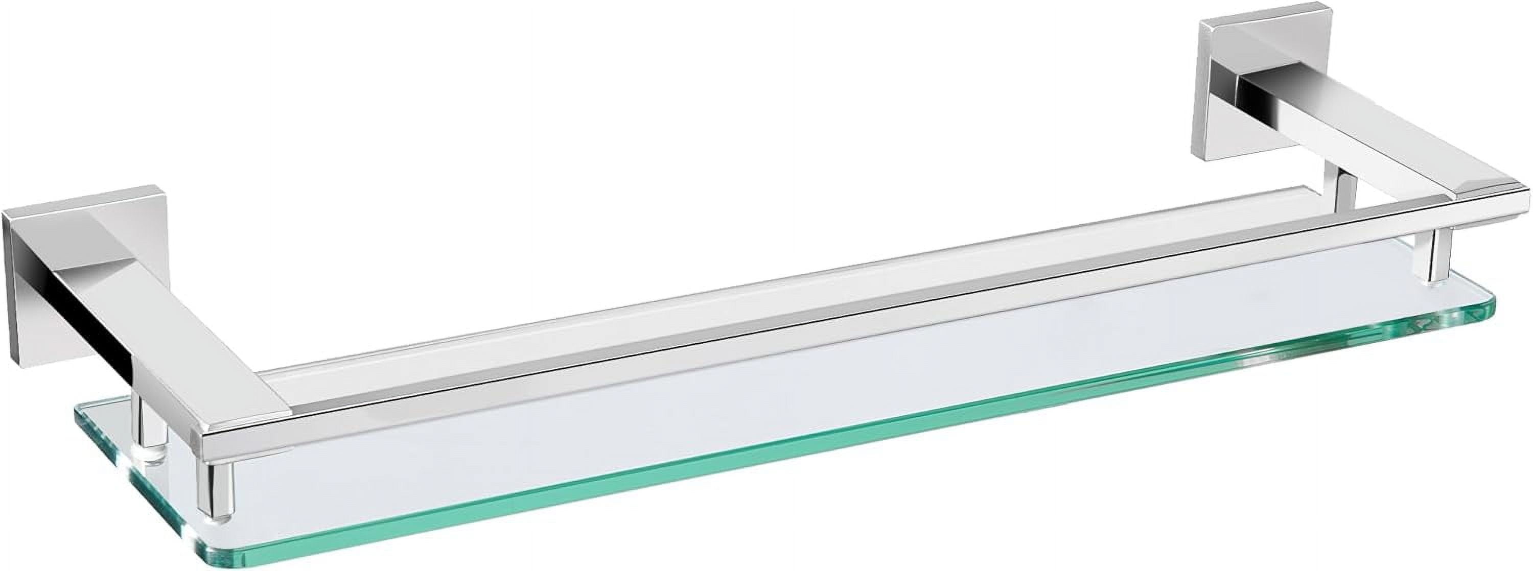 Chrome Bathroom Shelf Glass Shelves 20-Inch Floating Tempered Glass ...