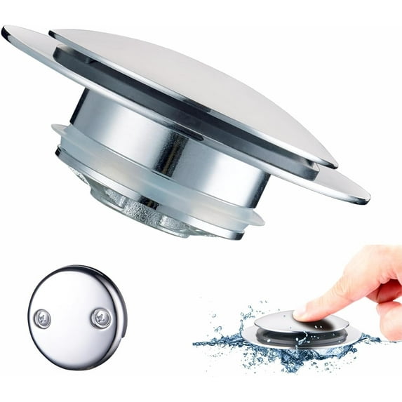 Chrome Bathtub Drain Stopper, Universal Pop Up Tub Drain Stoppers ...