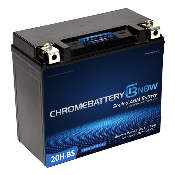 Chrome Battery Now Ytx20h-bs (20h-bs 12volt, 18ah) iGel AGM Snowmobile ...
