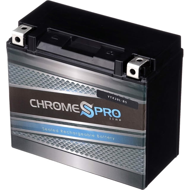Chrome Battery YTX20L-BS High Performance Power Sports Battery ...