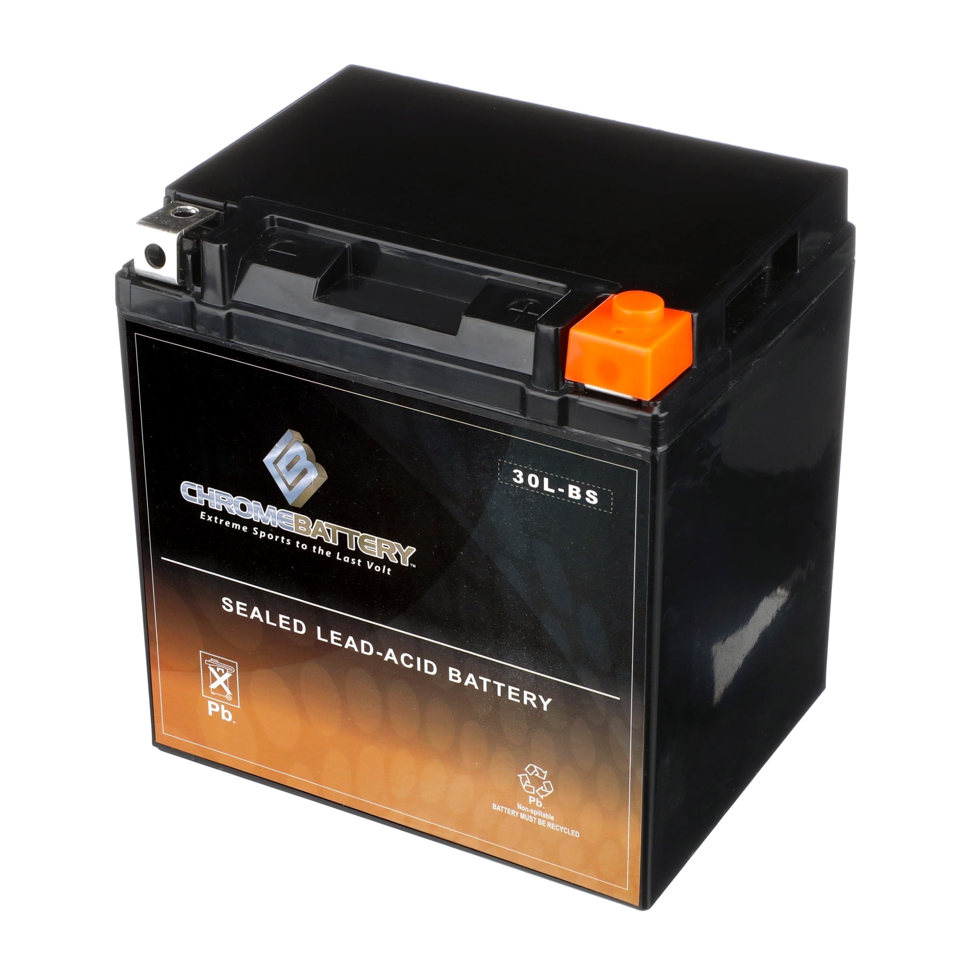 Chrome Battery YTX30L-BS (30L-BS 12 Volt,30 Ah, 270 CCA) Motorcycle ...