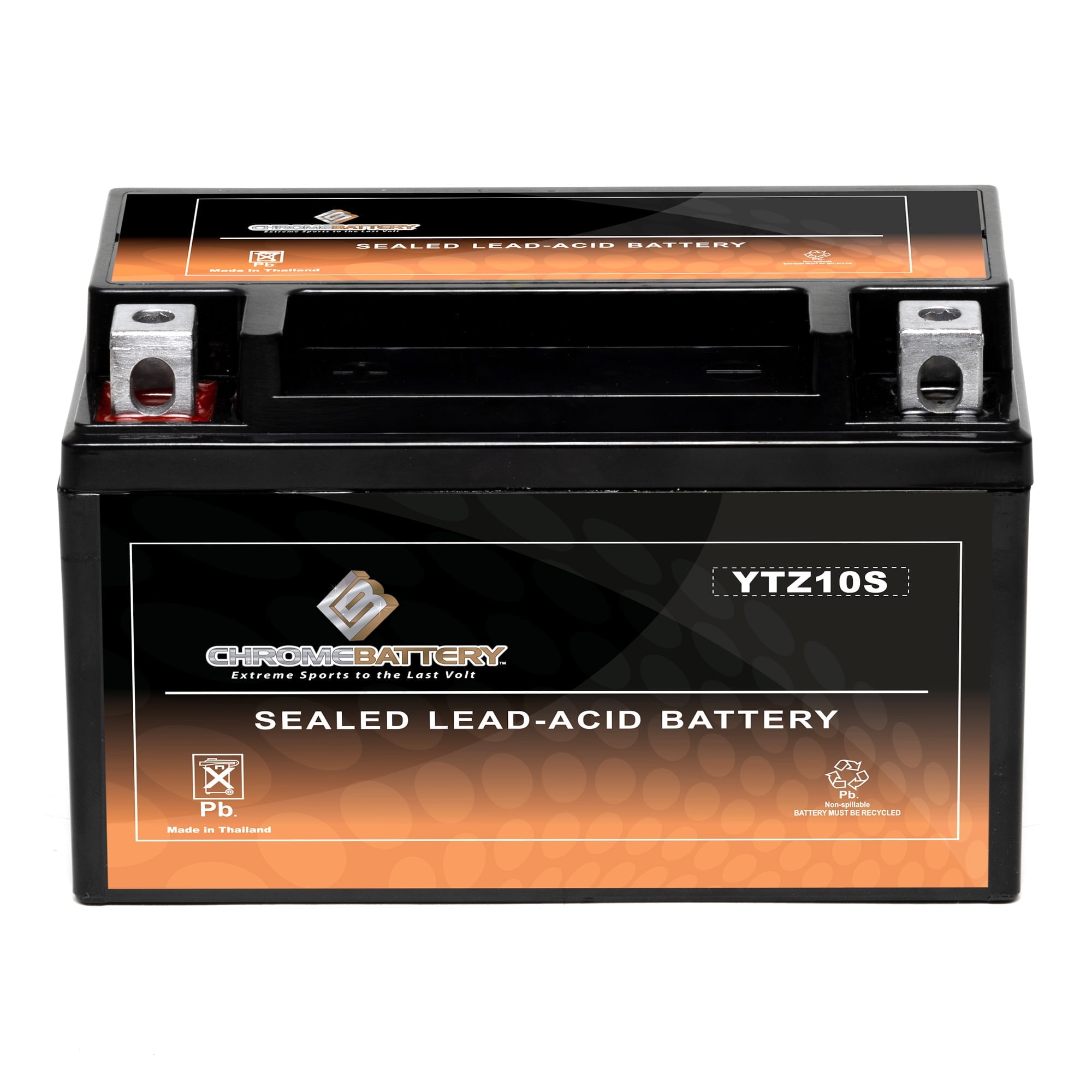 Chrome Battery YTZ10S-BS (YTZ10S 12 Volt,8.6 Ah, 190 CCA) Motorcycle Battery for Yamaha Xsr700 ...