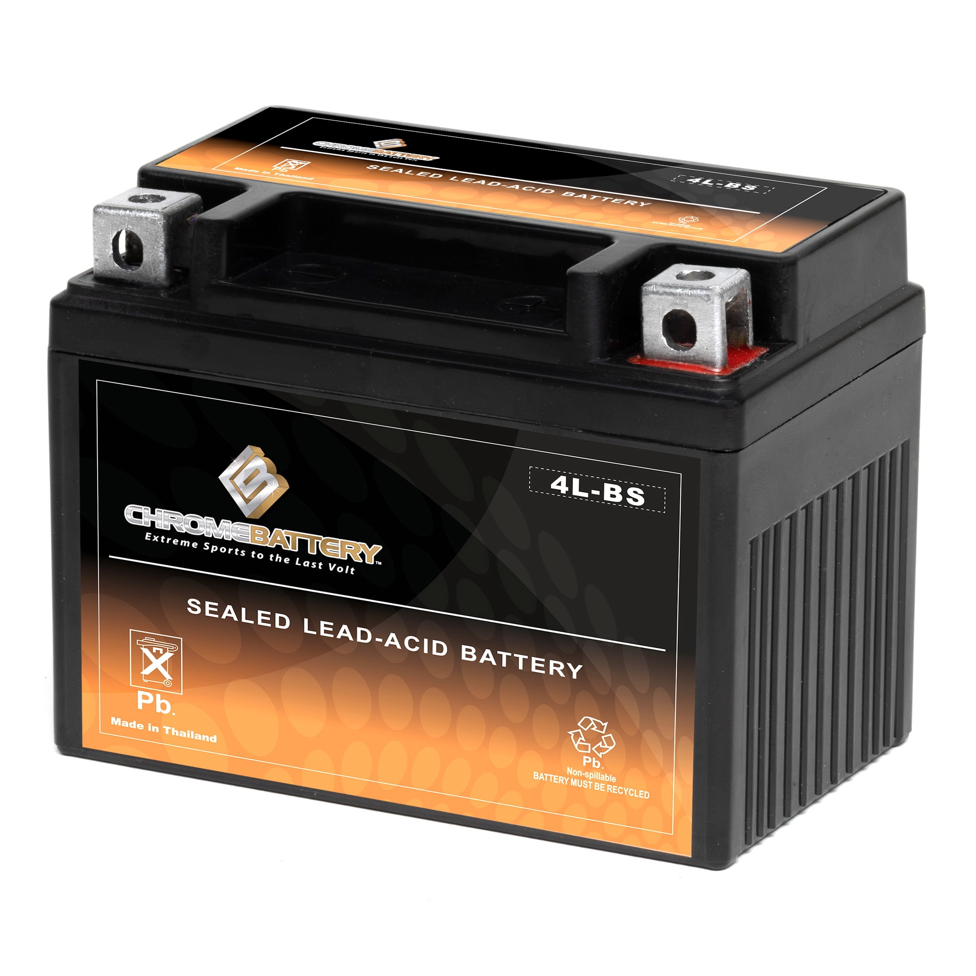 Chrome Battery Ytx4l-bs (4l-bs 12 Volts,3 Ah, 50 Cca) Sealed AGM Go ...