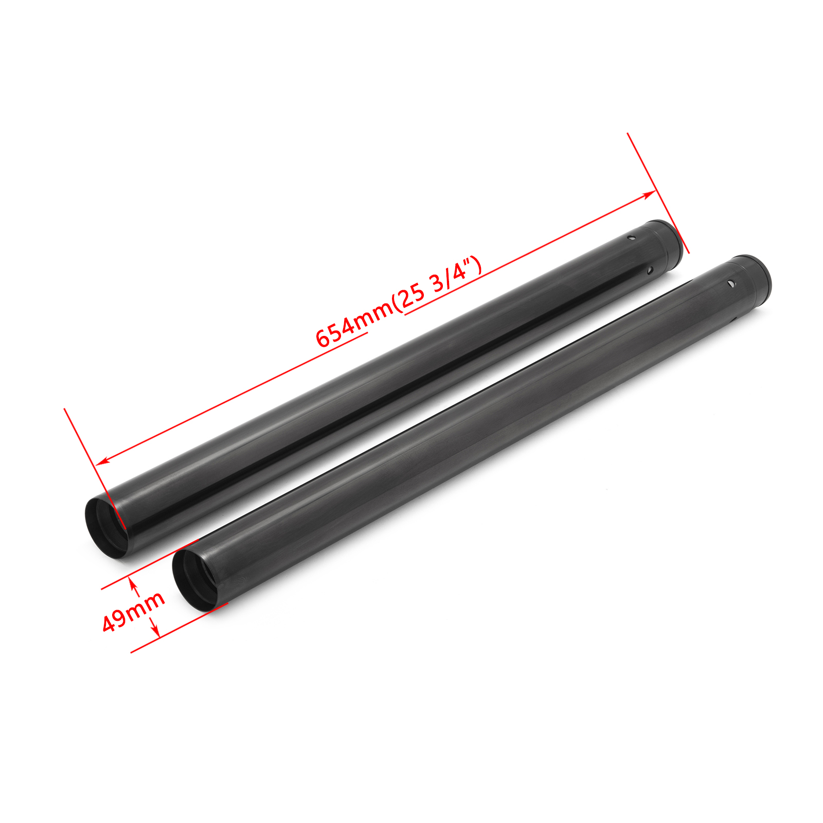 Chrome Black 49mm Fork Tubes + 2" for Harley Softail FLHC Heritage ...