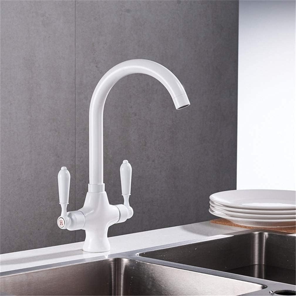 Chrome/Black Kitchen Sink Faucet Double Handle Water Purification ...