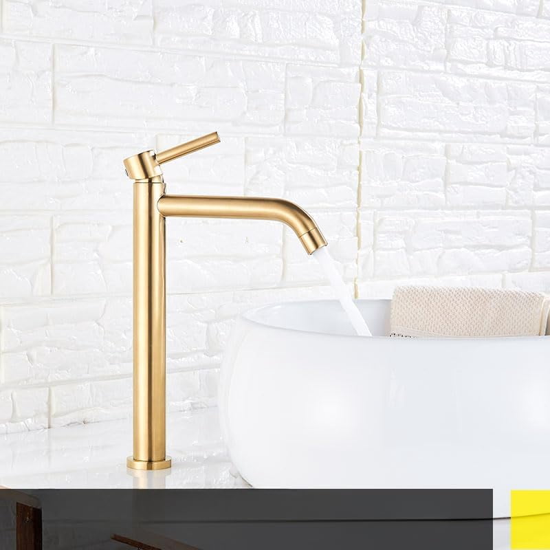 Chrome Black White Brusehd Gold Tall Bathroom Faucet Hot Cold Mixer ...