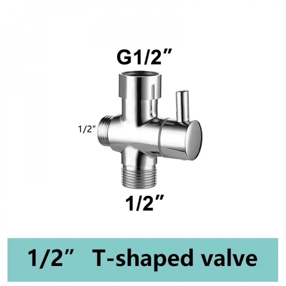 Chrome Brass Bathroom Toilet Bidet G1/2" T-adapter Shower Diverter ...