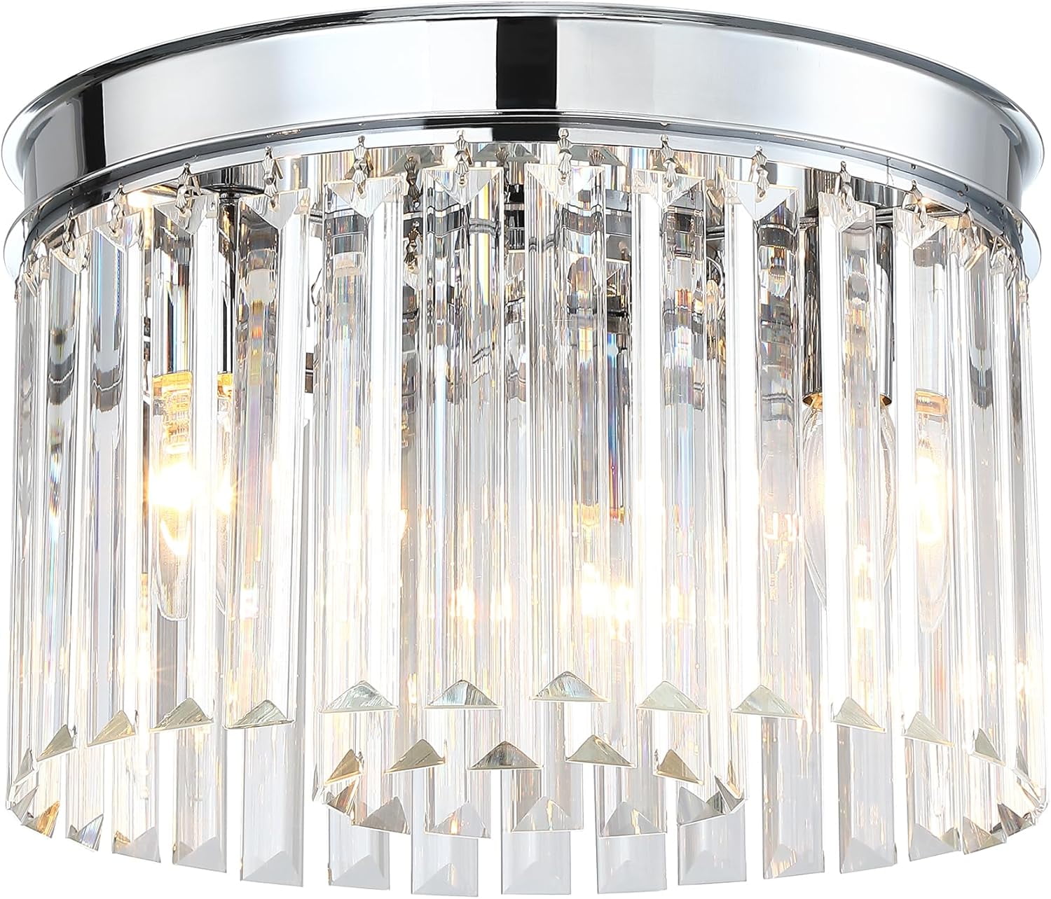 Chrome Ceiling Light Fixture,12 Inch Flush Mount Ceiling Light,Modern 3 ...