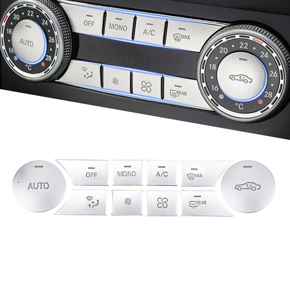Chrome Center Console Air AC Button Cover Trim for Mercedes-Benz C GLK ...