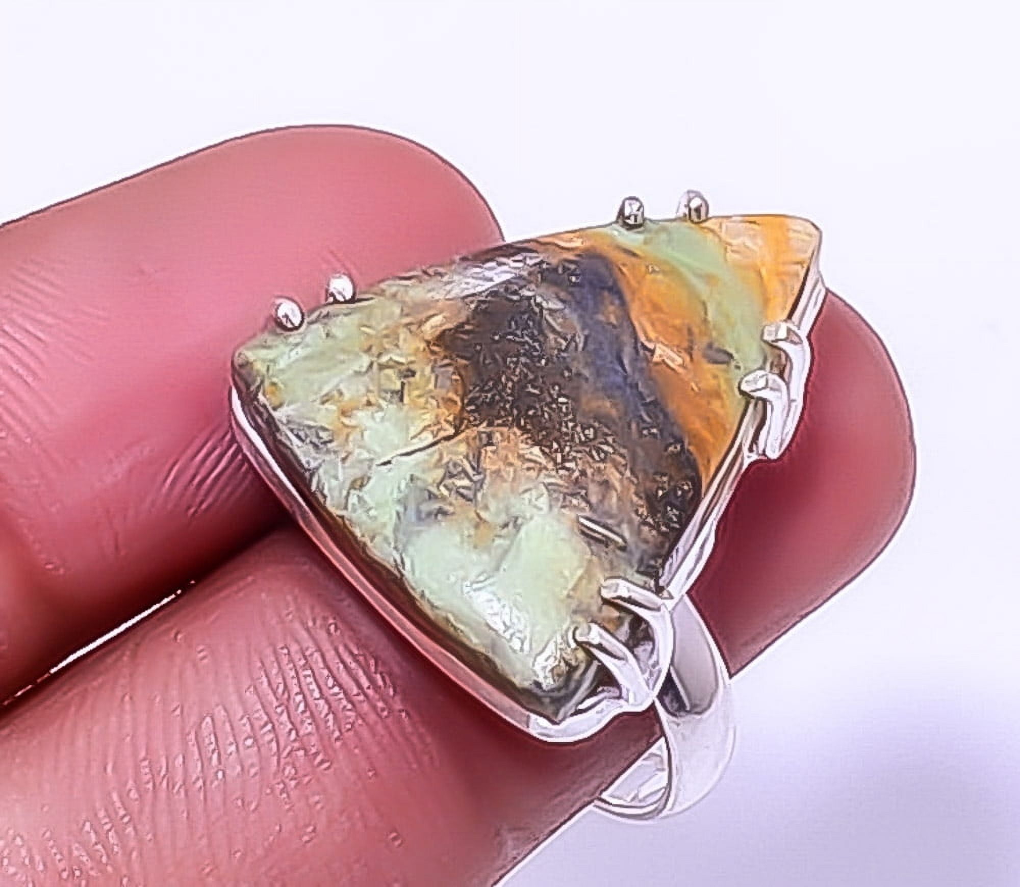 Chrome Chalcedony - Zimbabwe 925 Sterling Silver Solitaire Ring ...