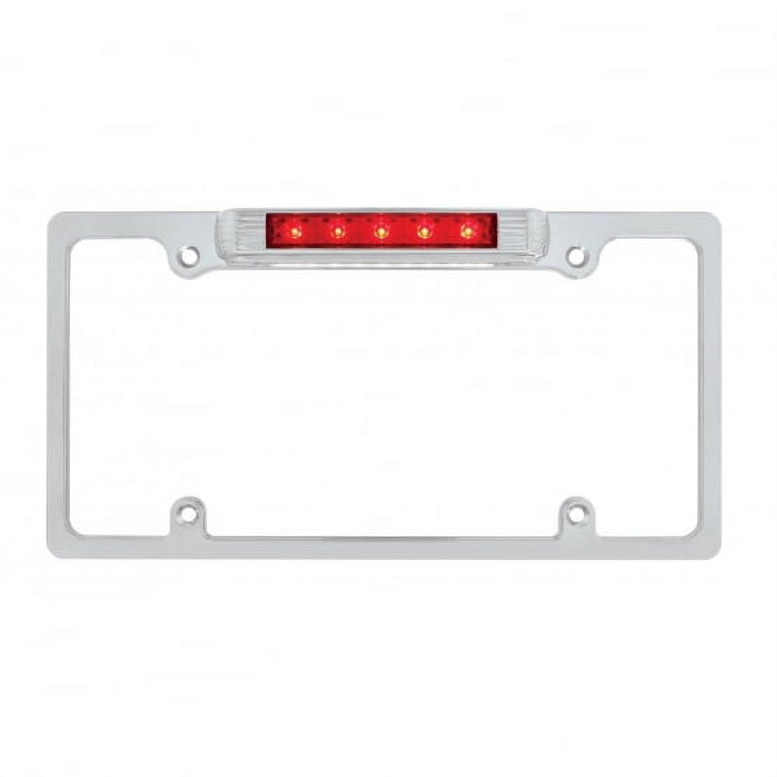 Chrome Deluxe LED License Plate Frame - Red LED Third Brake Light ...