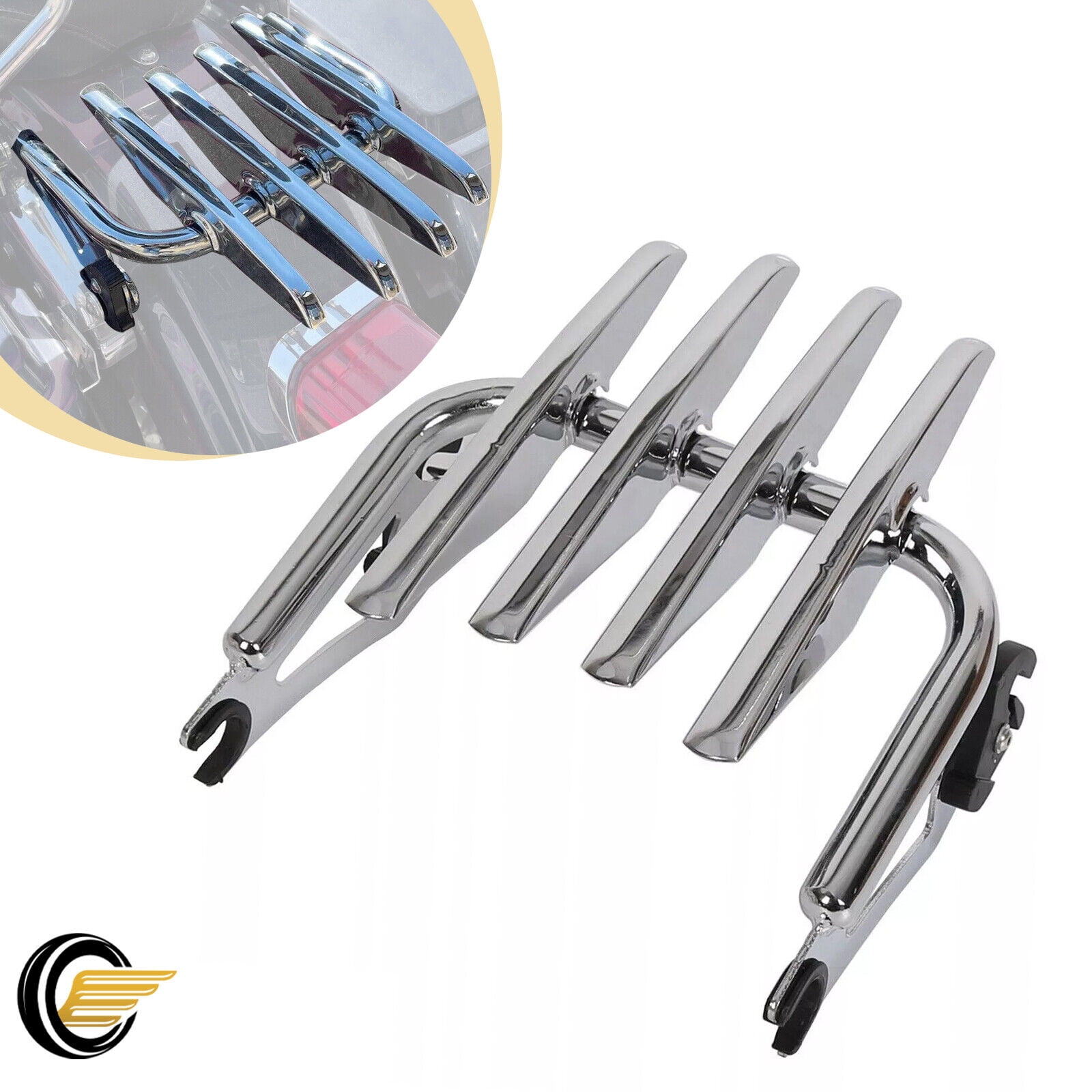 Chrome Detachable Stealth Luggage Rack For 09-24 Harley Touring Road ...