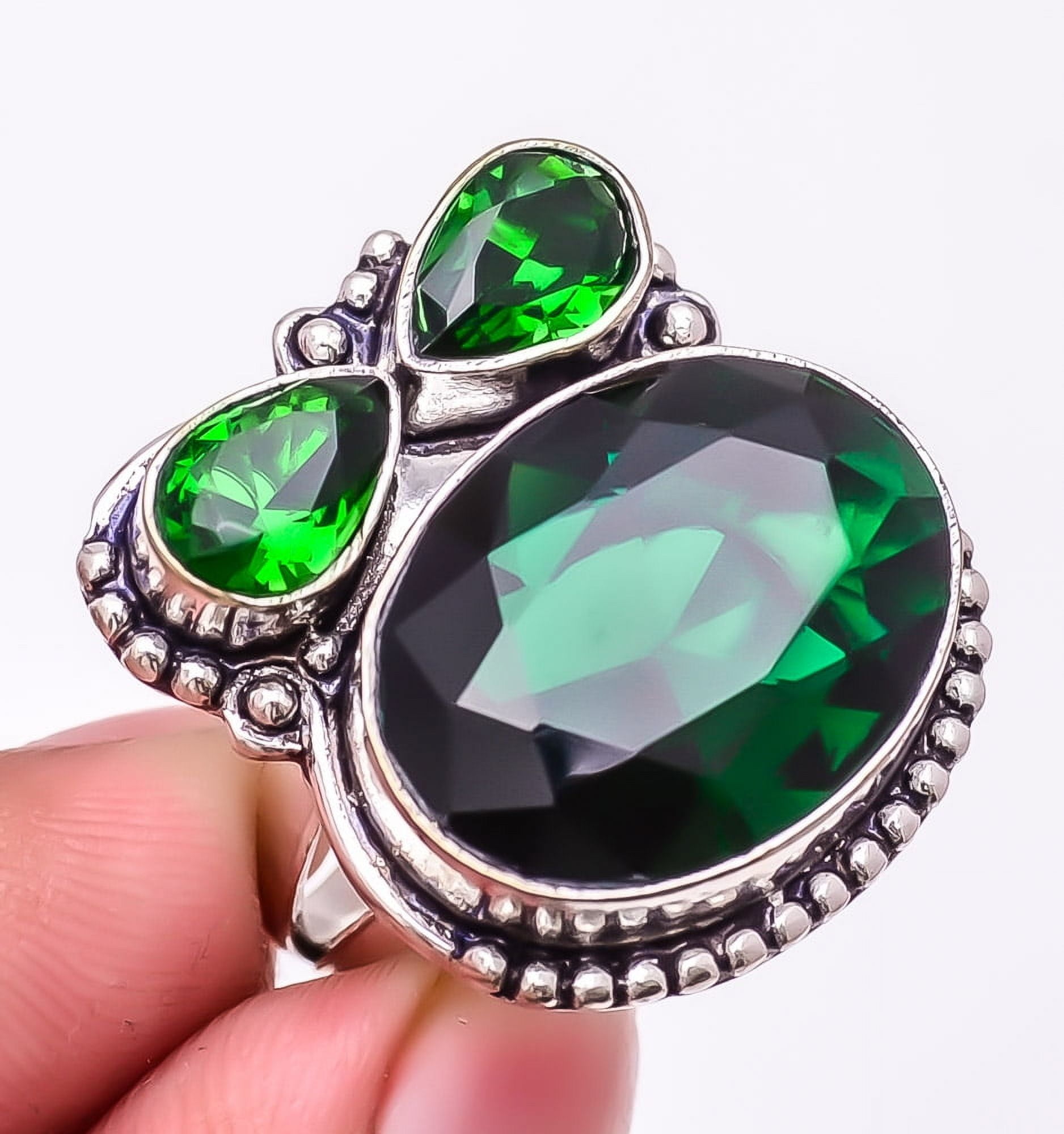 Chrome Diopside 925 Sterling Silver Jewelry Ring s.8 T2726, Gemstone ...