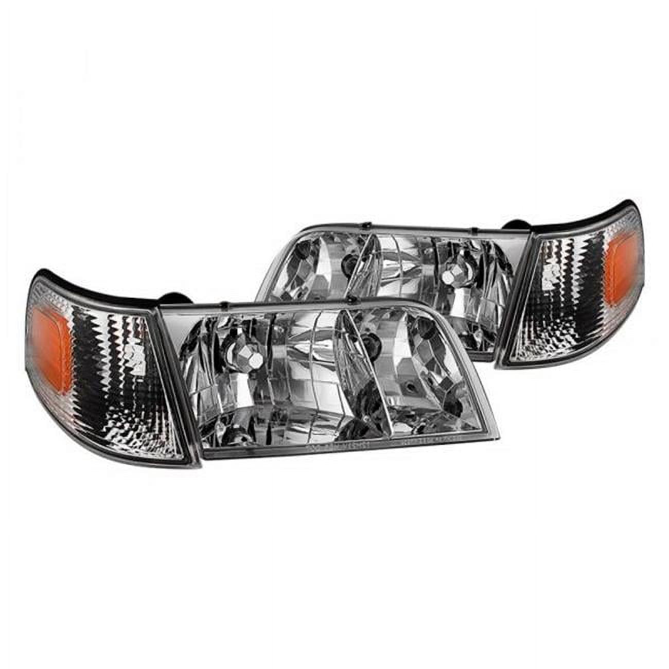 Chrome Euro Headlights with Corner Lights for 1998-2011 Ford Crown ...