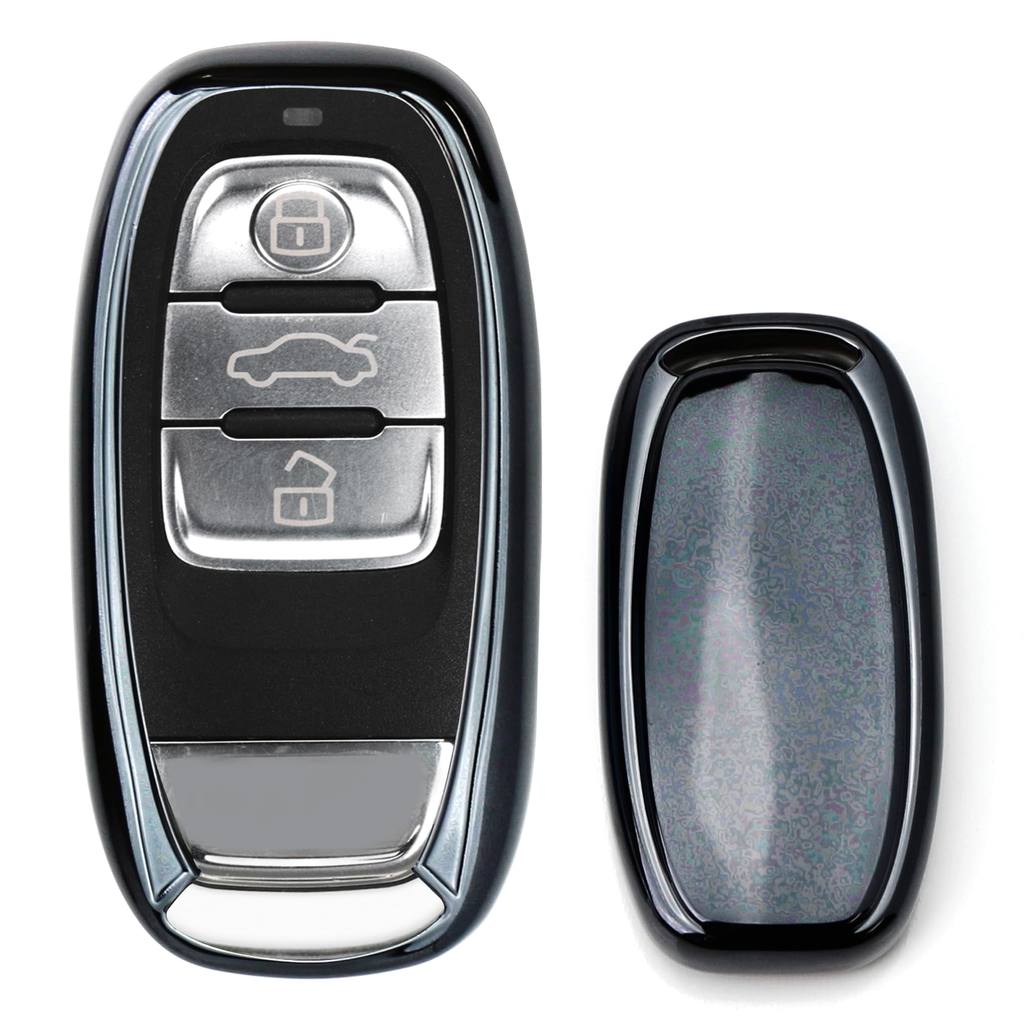 Chrome Finish Black TPU Key Fob Protective Cover Case For Audi A3 A4 A5 ...