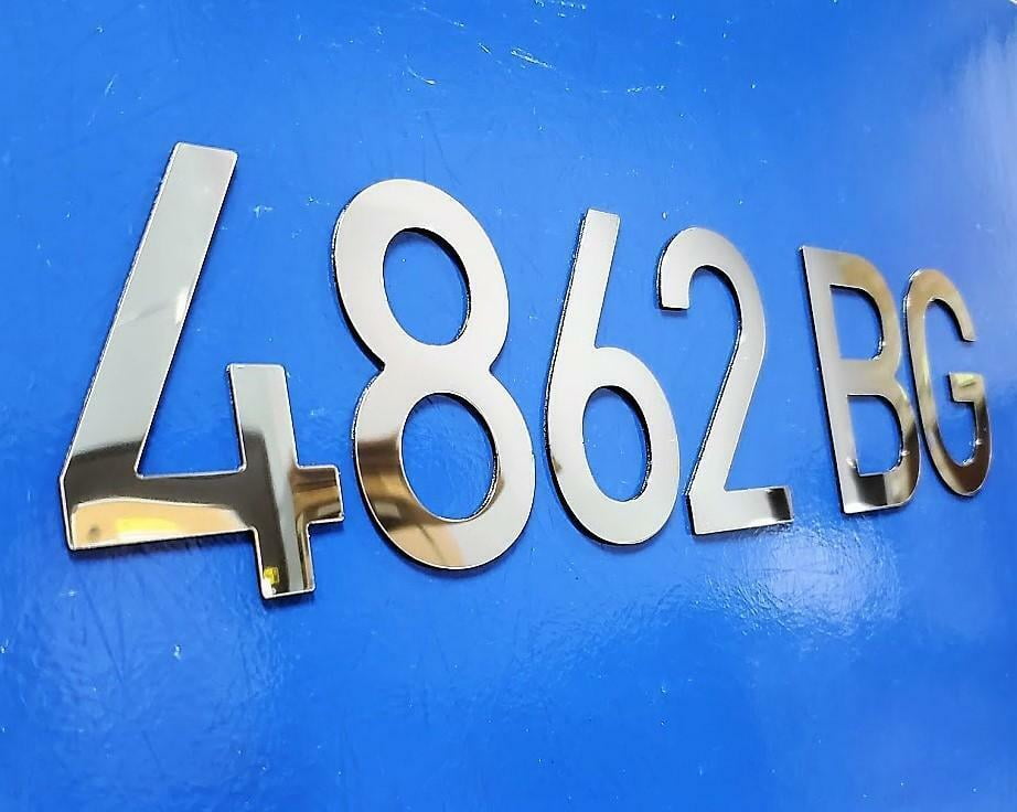 Chrome Flat Flexible Laser Cut Boat Registration Lettering - Walmart.com