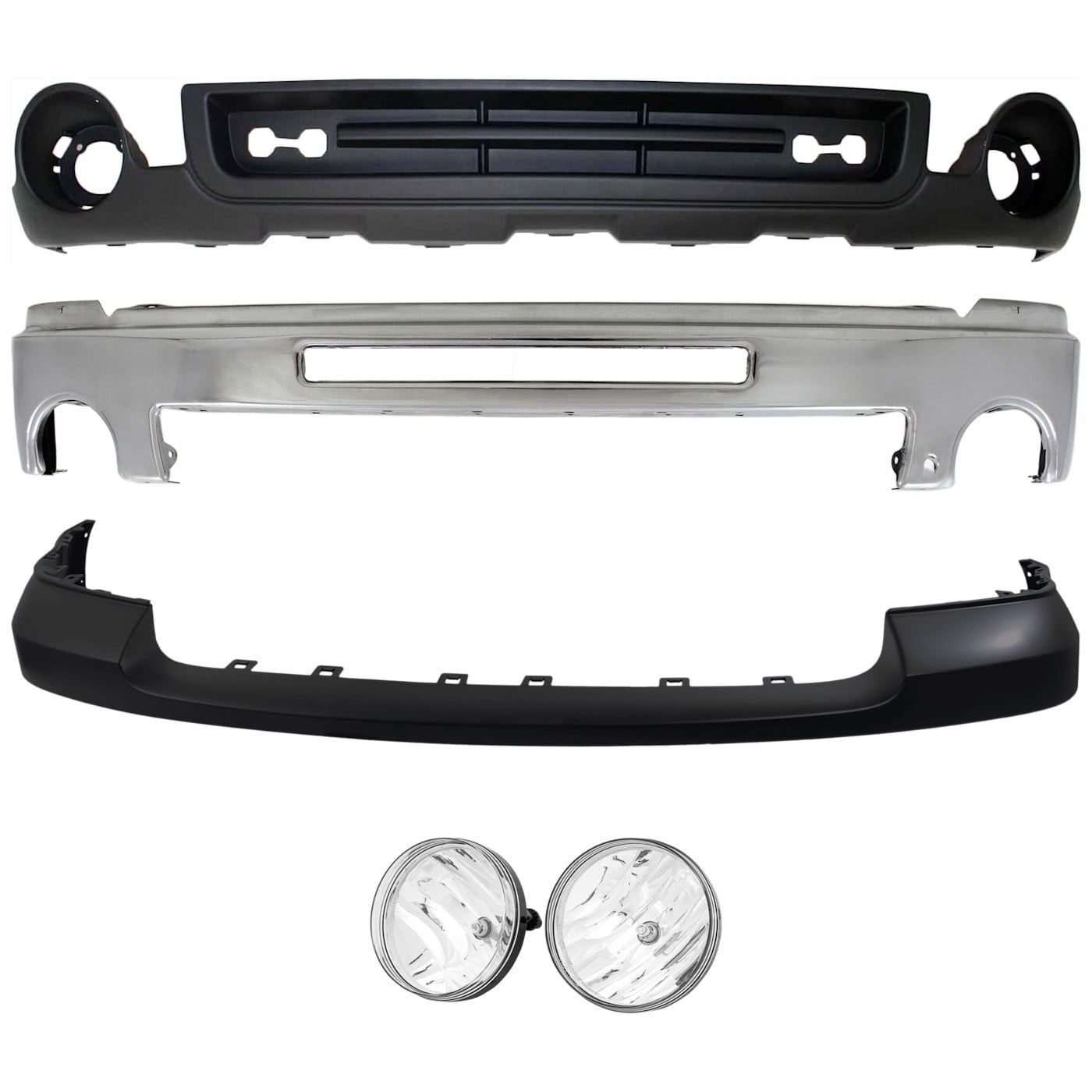 Chrome Fog Light Bumper Bar Kit for 2007-2013 for GMC for Sierra 1500 ...