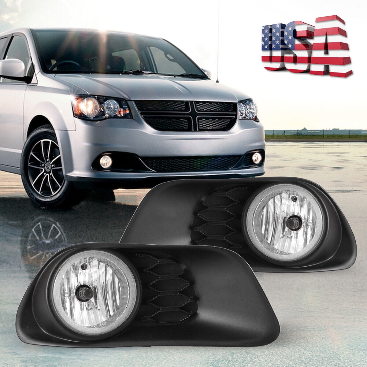 Chrome Fog Light Lamp Assembly For 2011-2020 Dodge Grand Caravan Front ...