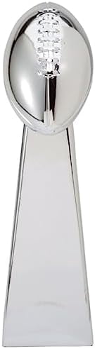 Chrome Football Tower Fantasy Football Replica Trophy with 4 Lines of ...