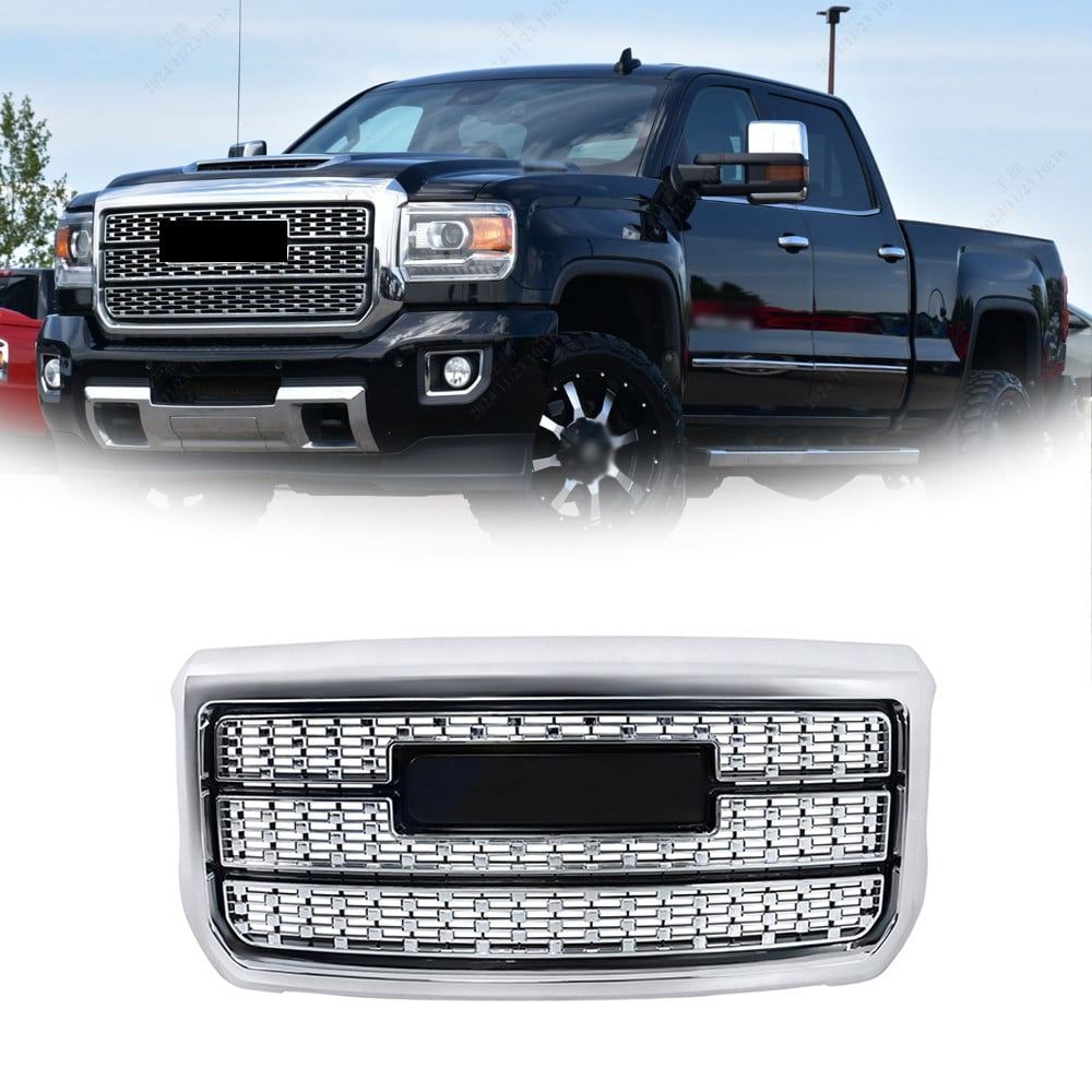 Chrome For 2015-2019 GMC Sierra 2500HD 3500HD Denali Front Bumper Upper ...