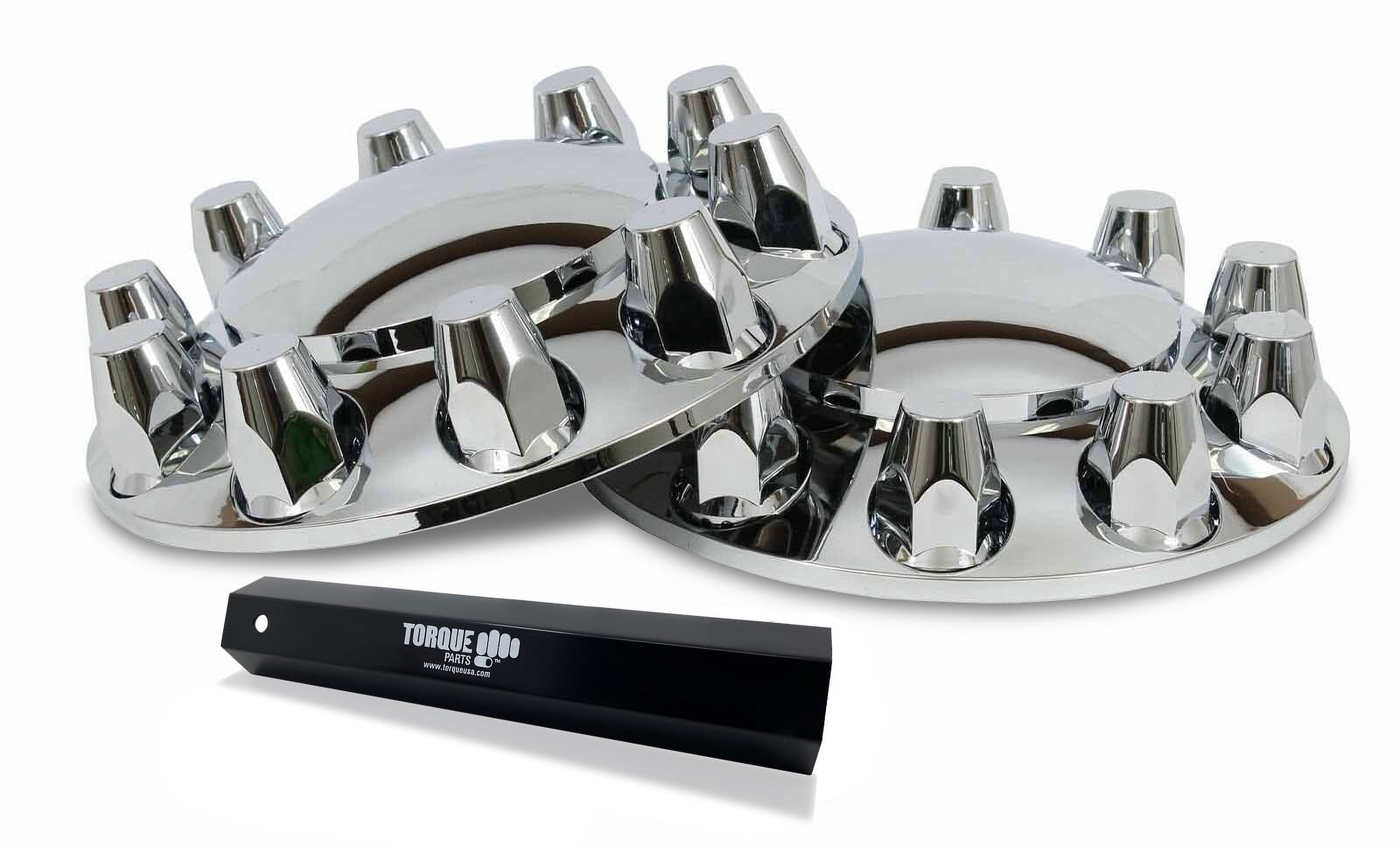 Chrome Front Axle Wheel Cover with Hub Cap 33mm Lug Nuts for Semi Truck ...
