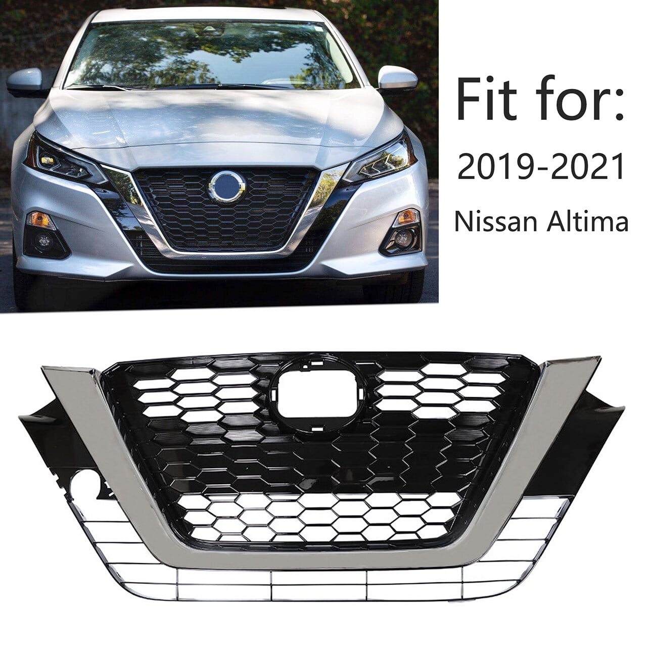 Chrome Front Grille Grill Fit for Nissan Altima 2019-2021 - Walmart.com