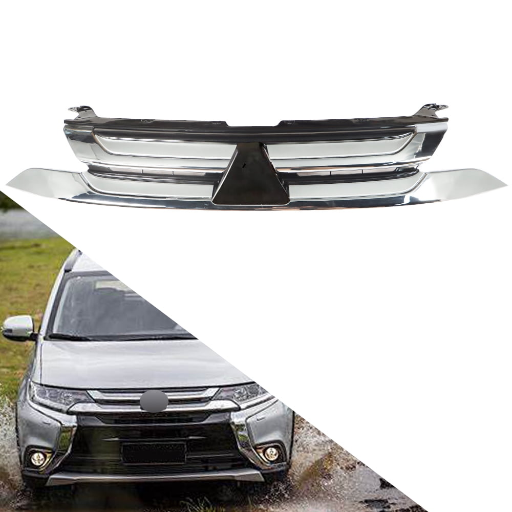 Chrome Front Grille Grill Trim Fit for Mitsubishi Outlander 2016 2017 ...