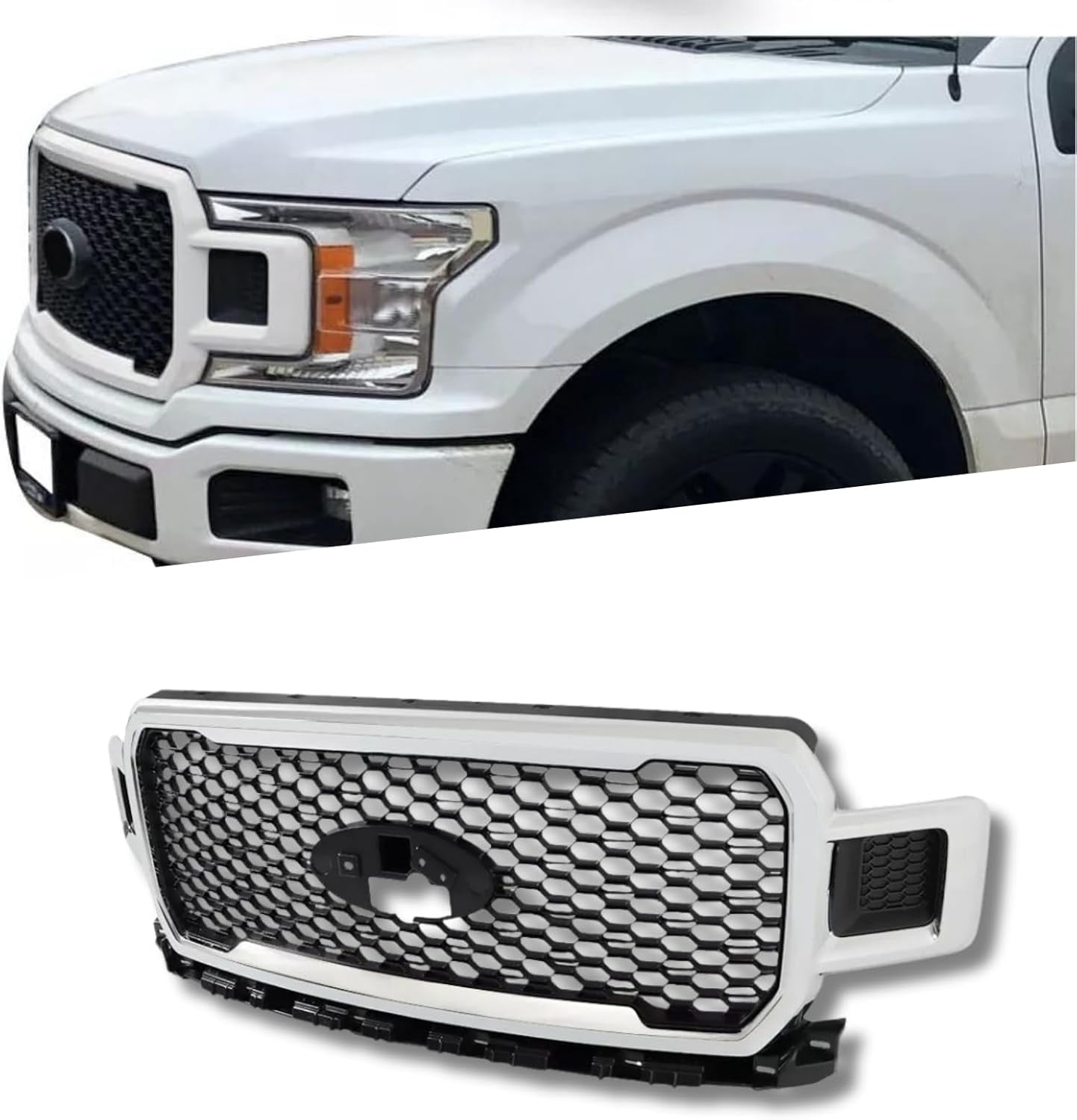 Chrome Front Radiator Grille Grill Compatible with Ford F150 2018 2019 ...