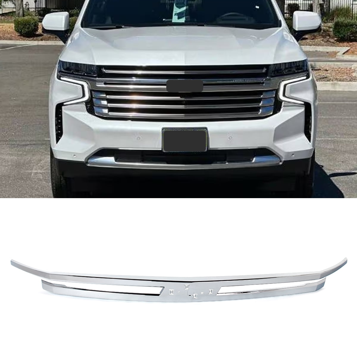 Chrome Front Upper Grille Molding Trim Fits For 2021-2024 Chevrolet ...