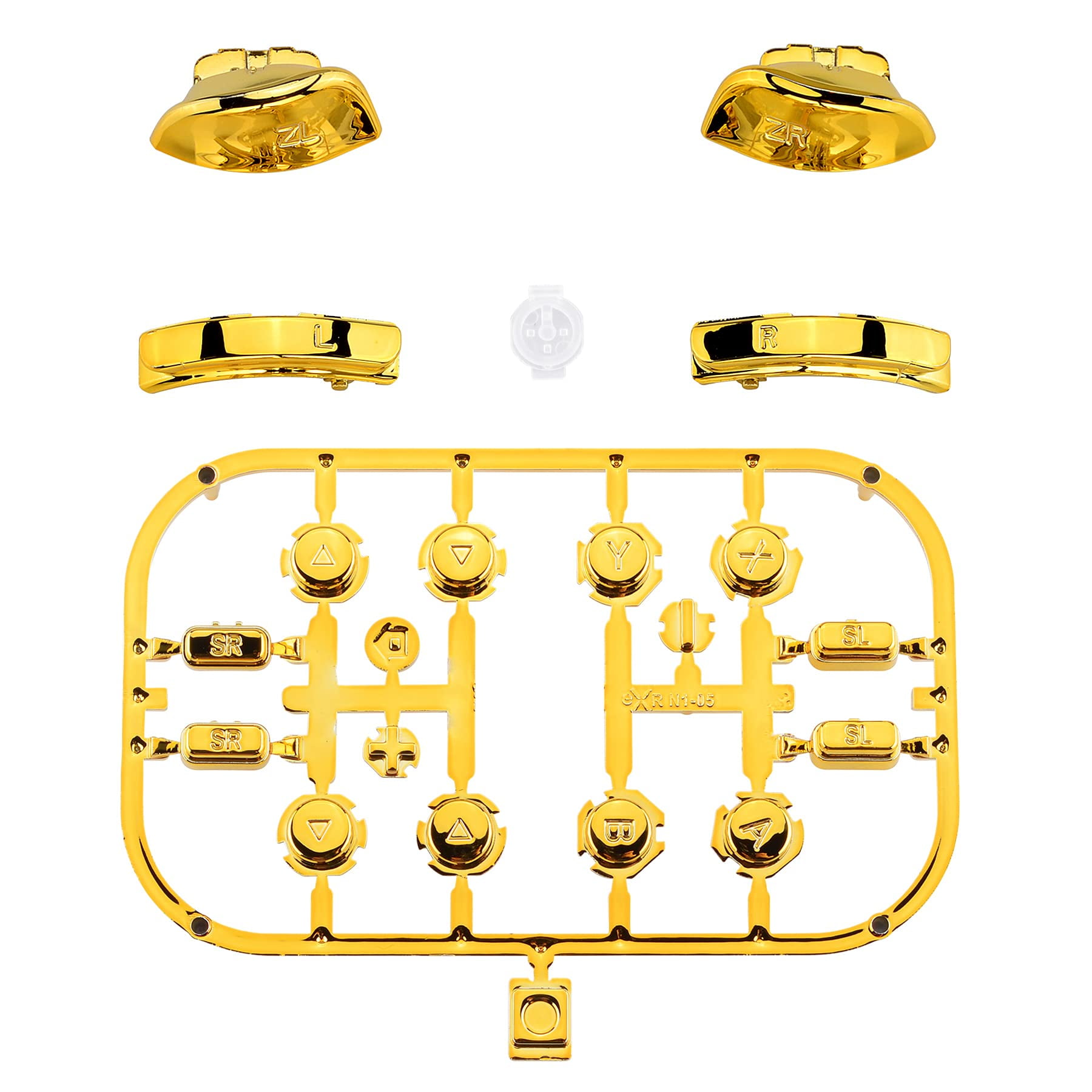 Chrome Gold ABXY Direction Key SR SL L R ZR ZL Trigger w/Tools for ...