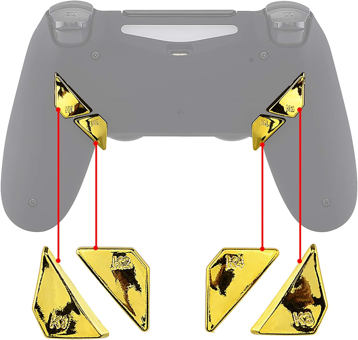 Chrome Gold Replacement Redesigned Back Buttons K1 K2 K3 K4 Paddles for ...