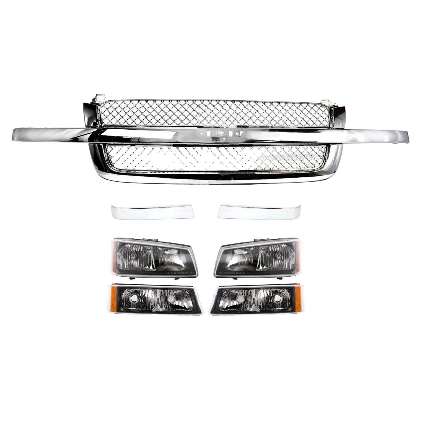 Chrome Grille Assembly for Chevrolet for For Silverado 1500 for Classic ...