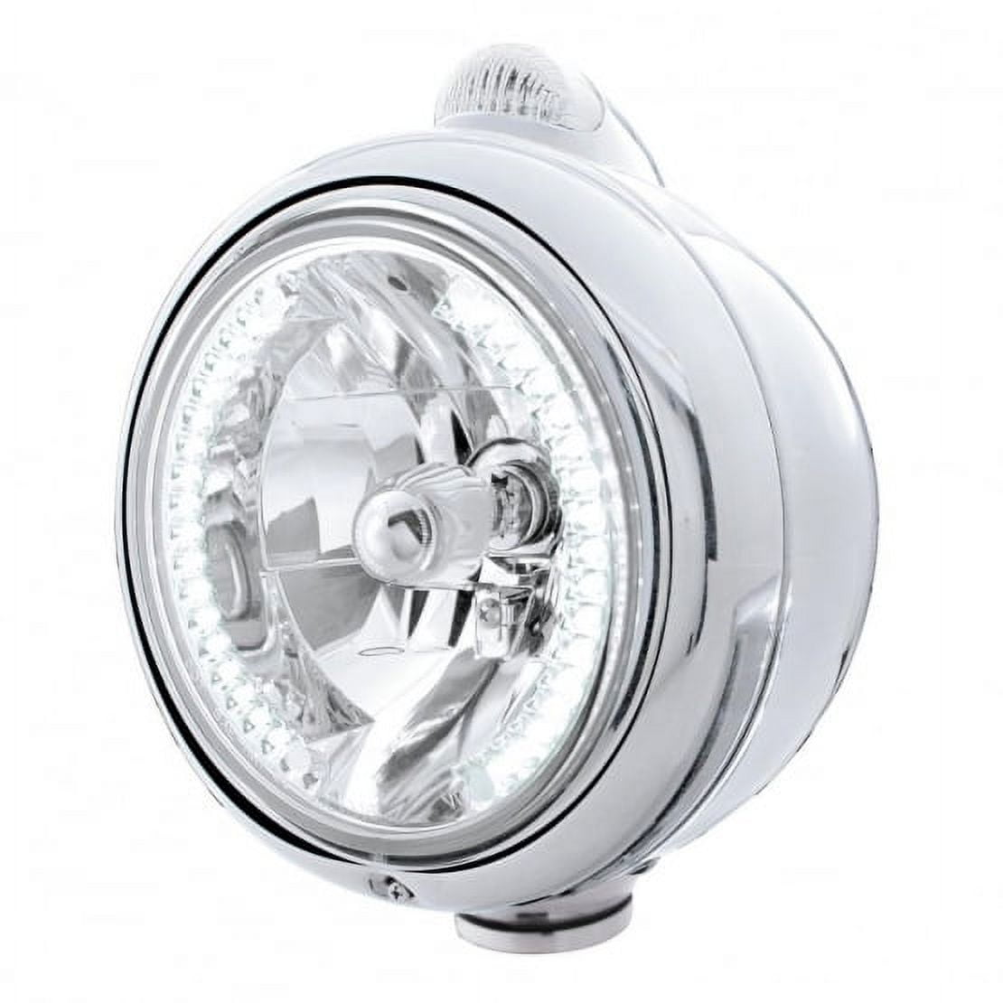 Chrome Guide 682-C Headlight H4 With White LED & Dual Mode LED Signal ...