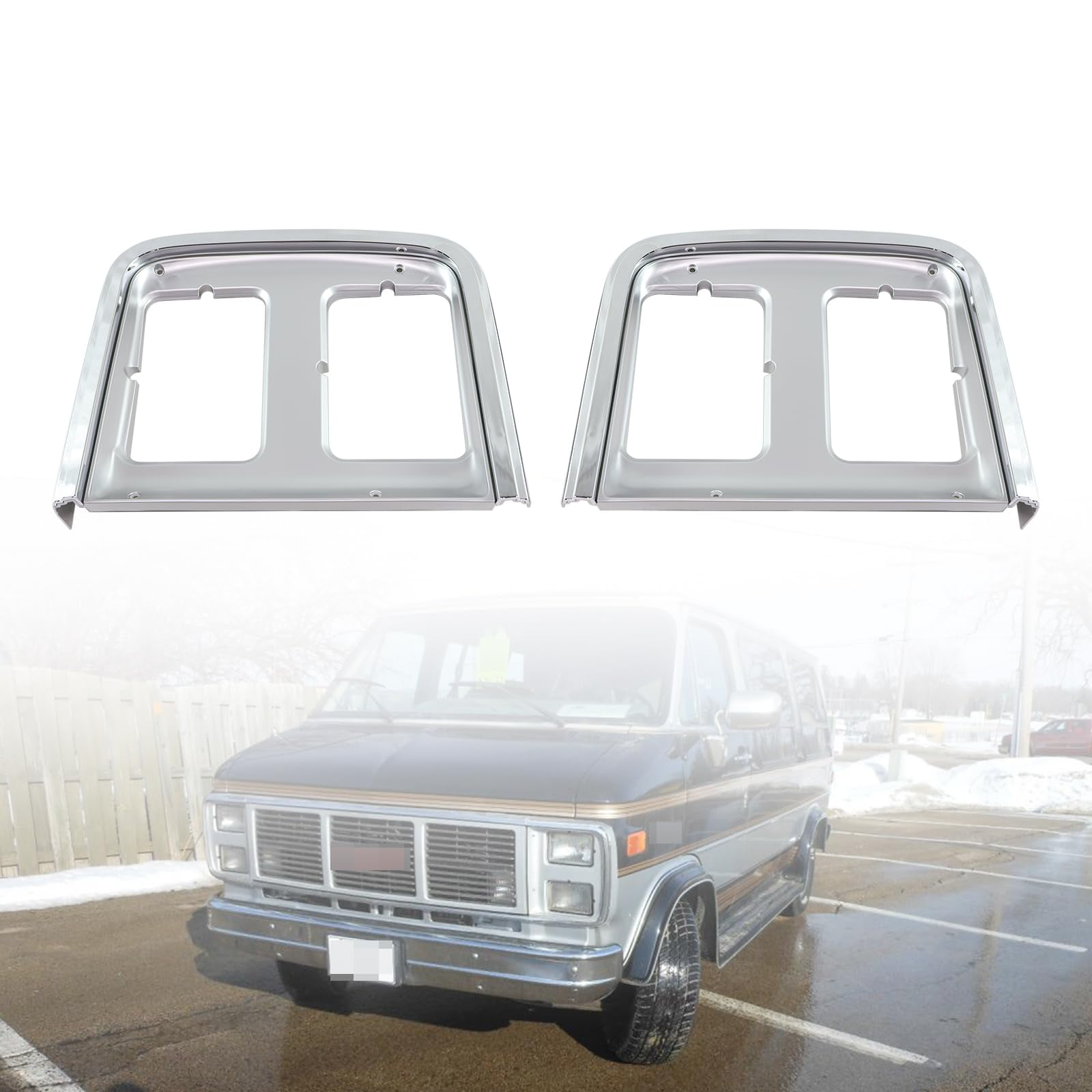 Chrome Headlight Trim Bezel CM31 for Dual Headlights Compatible with ...
