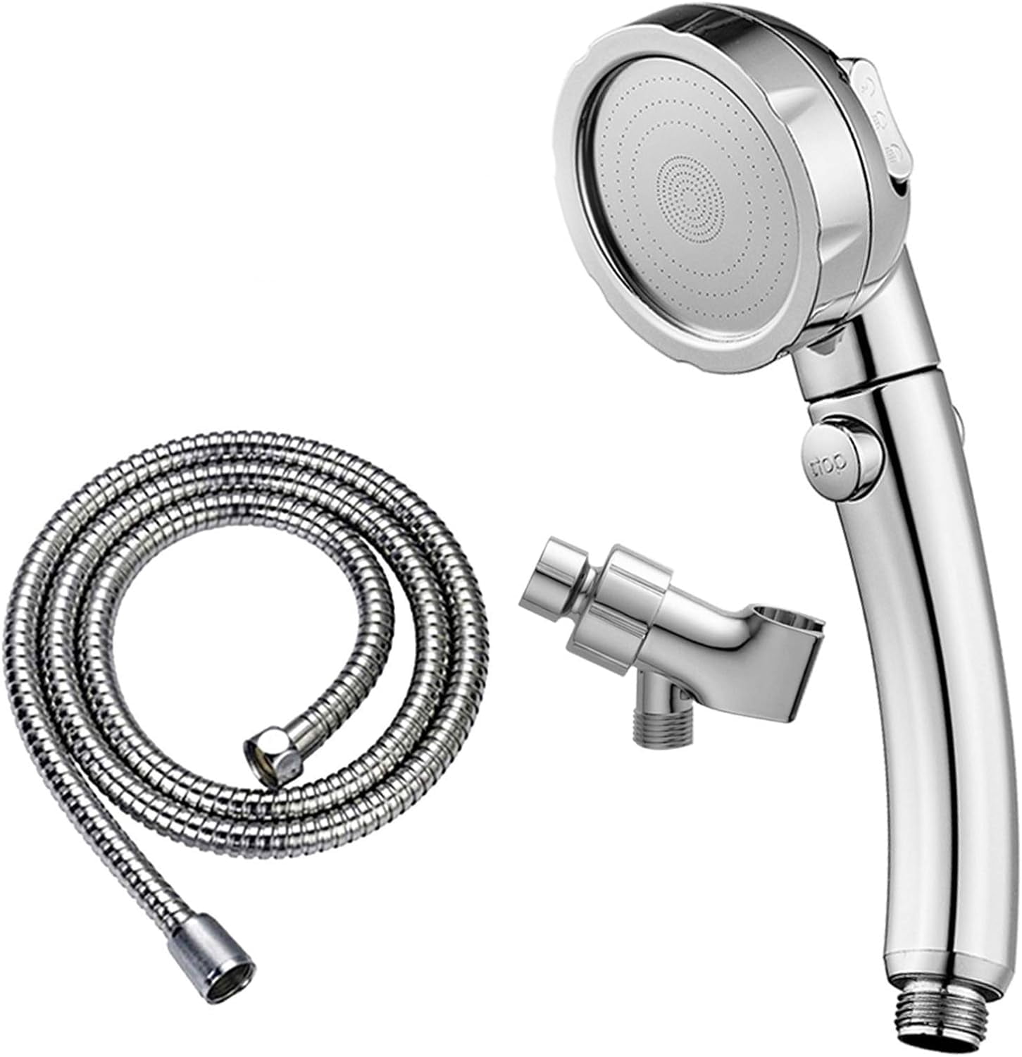 Chrome High Pressure Handheld Shower Head with ON/OFF Pause Switch, 3 ...