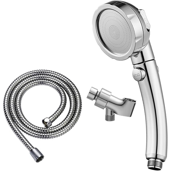 Chrome High Pressure Handheld Shower Head with ON/OFF Pause Switch, 3 ...
