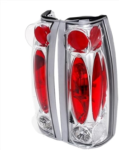 Chrome Housing Clear Lens Tail Lights Compatible with 1988-1998 Chevy/C ...