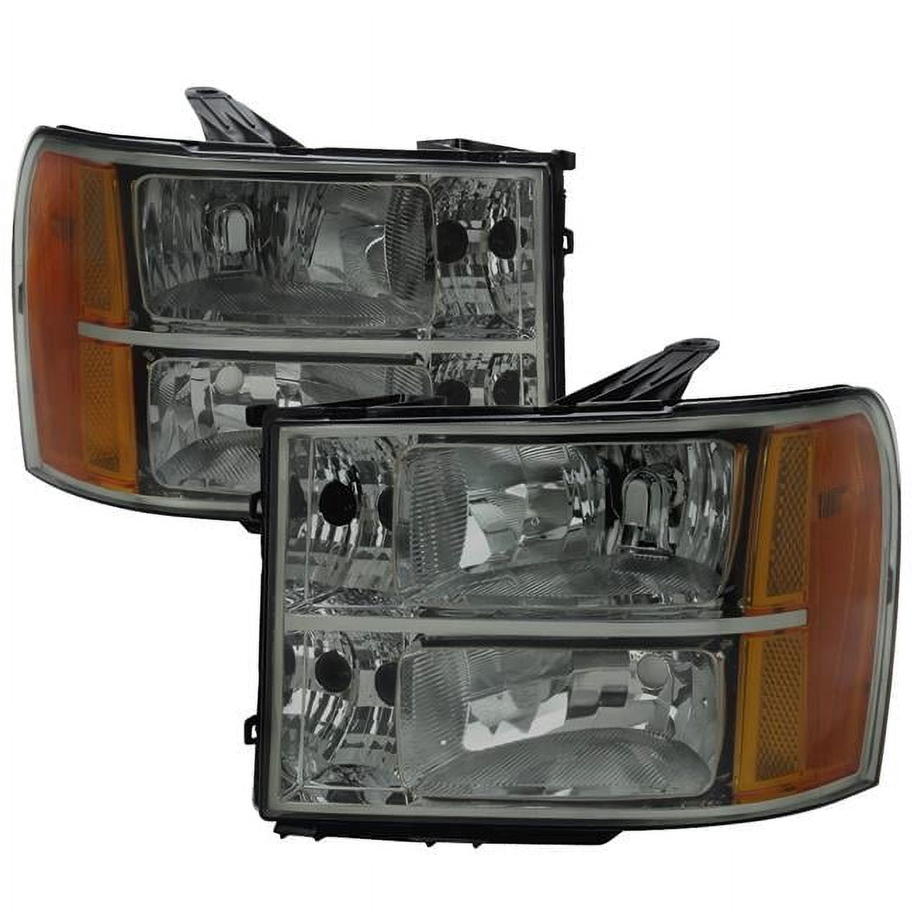Chrome Housing Light Smoked Lens Headlight for 2007-2013 GMC Sierra ...