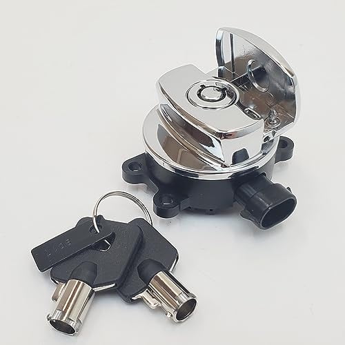 Chrome Ignition Switch with Cover & 2 Round Tamper-Resistant Keys for ...