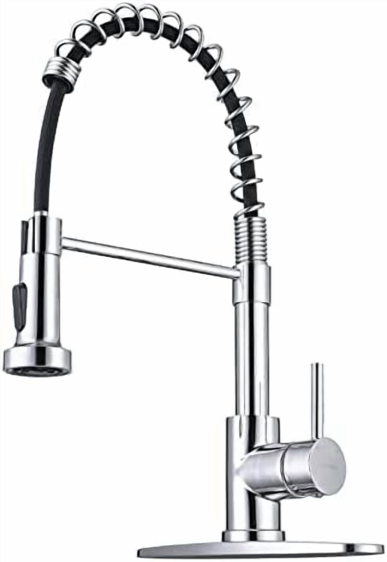 Chrome Kitchen Faucet, Faucet for Kitchen Sink with Pull Down Sprayer ...