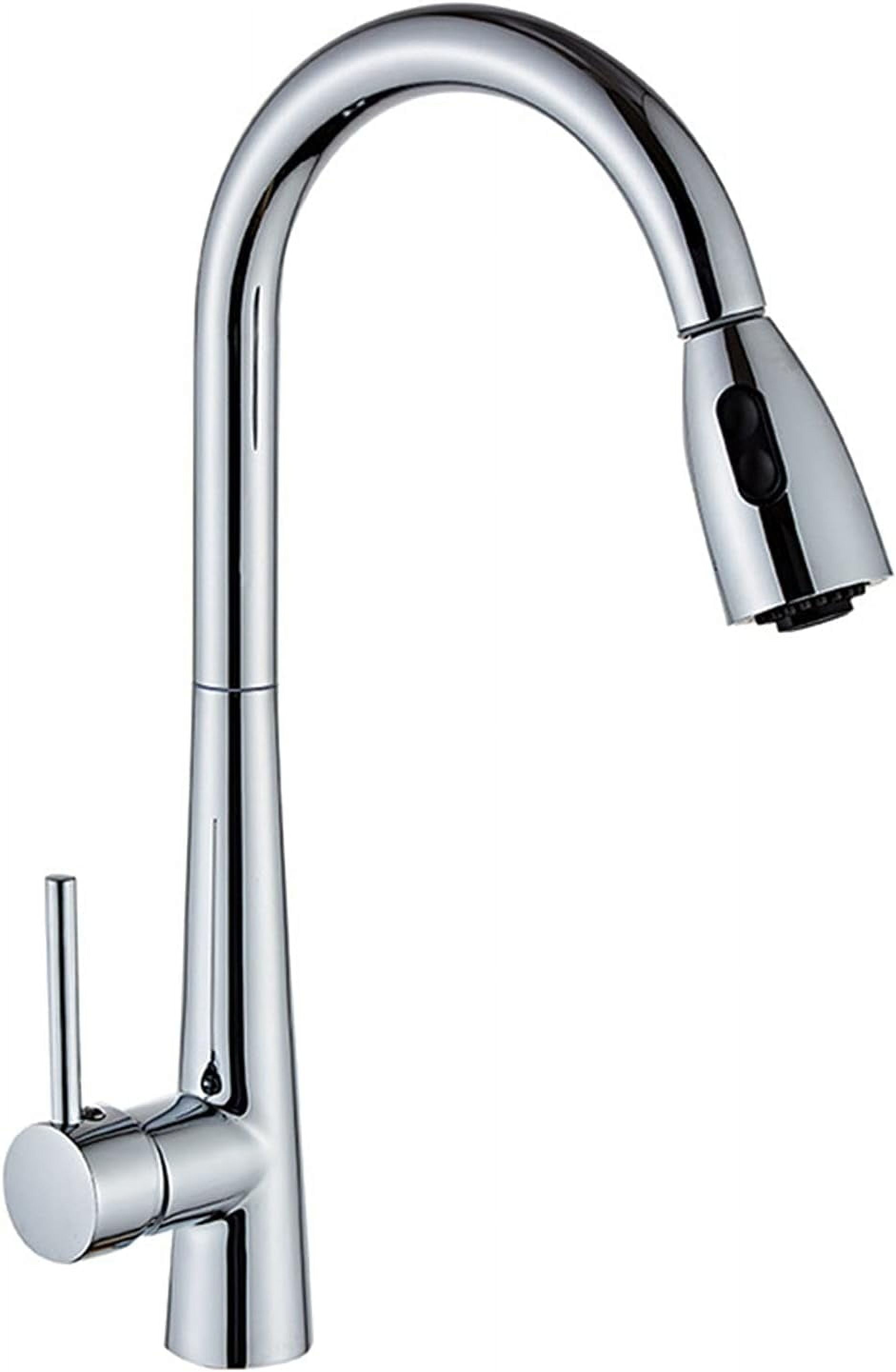 Chrome Kitchen Faucet with Pull Down Sprayer, Brass Household Anti ...