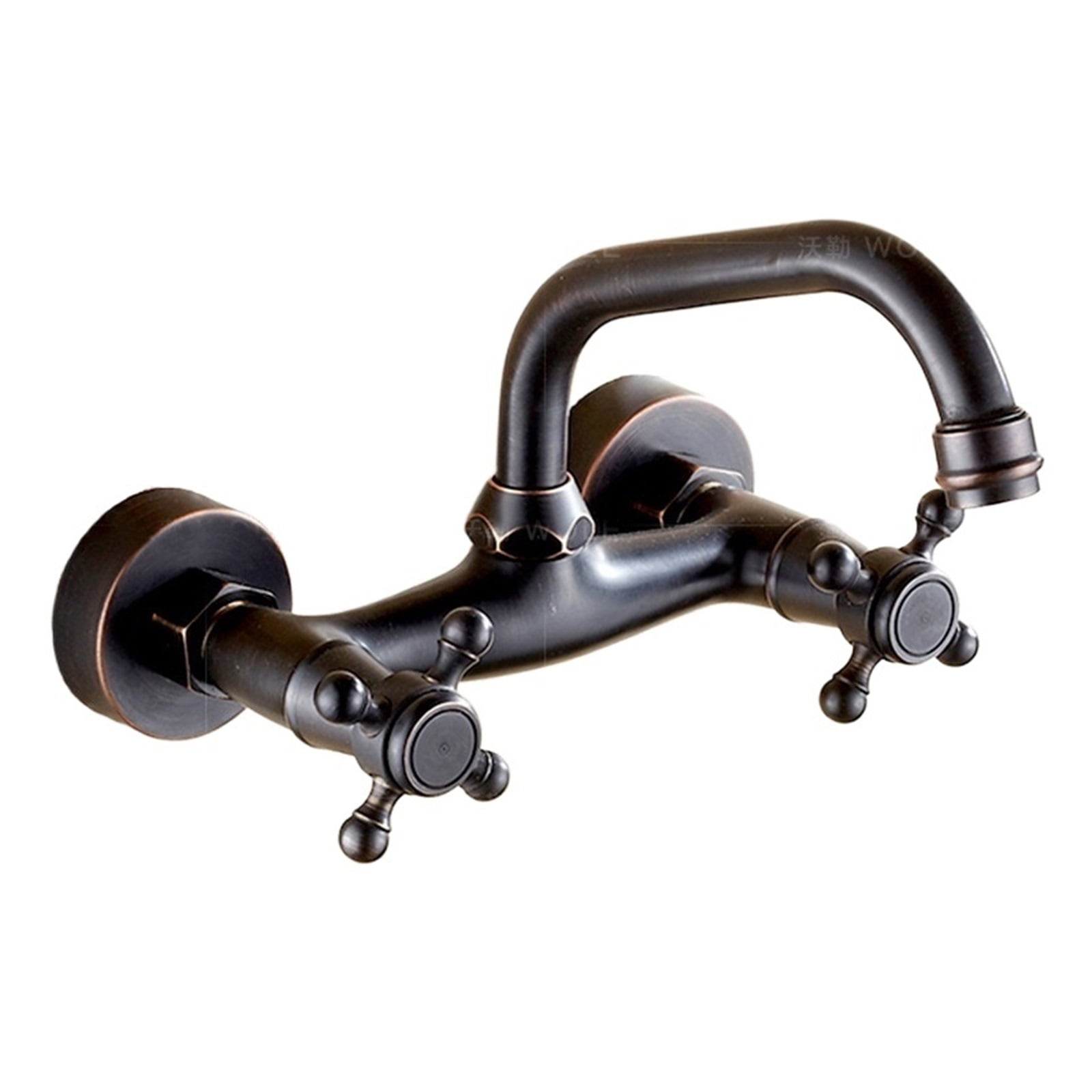 Chrome Kitchen Sink Faucet, Long Spout Rotation Daul Handle Cold Hot ...