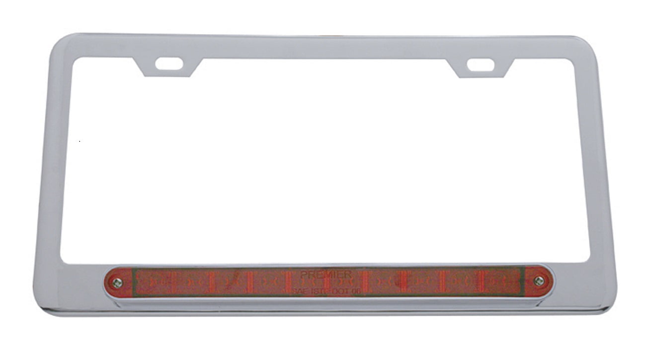 Chrome License Plate Bracket / Red LED Brake Stop Tail Light / Red Lens ...