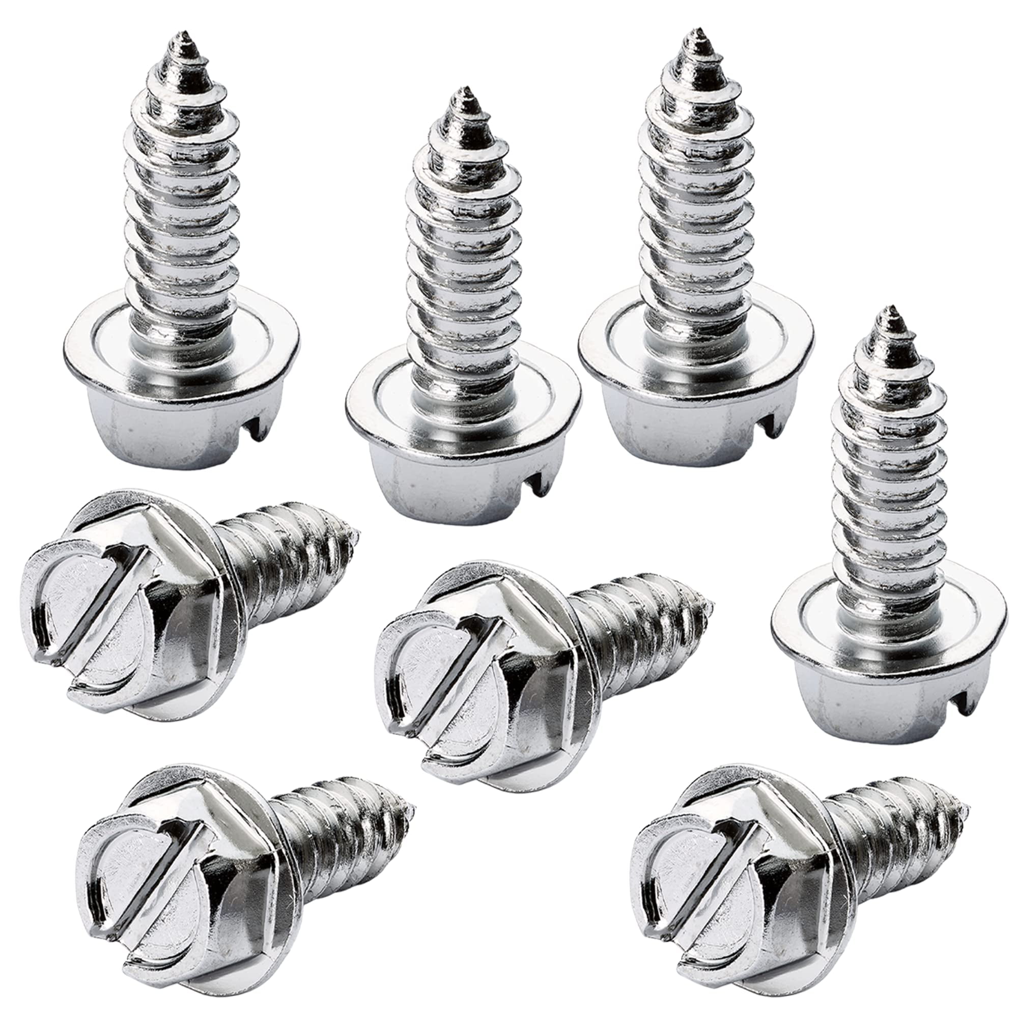Chrome License Plate Screw RRF12 Kit - Set of Steel Fasteners for ...